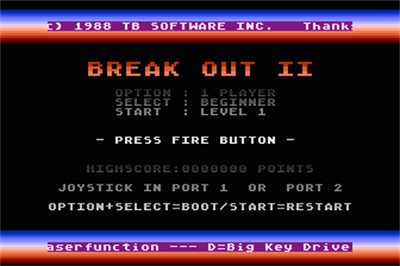 Break Out II Images - LaunchBox Games Database