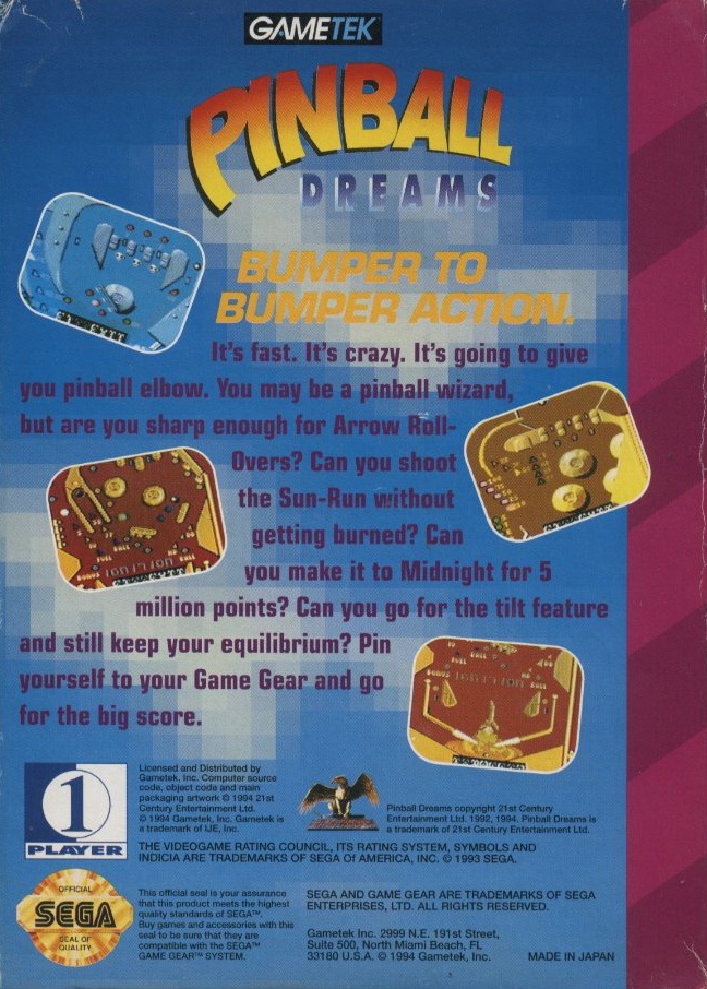 Pinball Dreams Images - LaunchBox Games Database