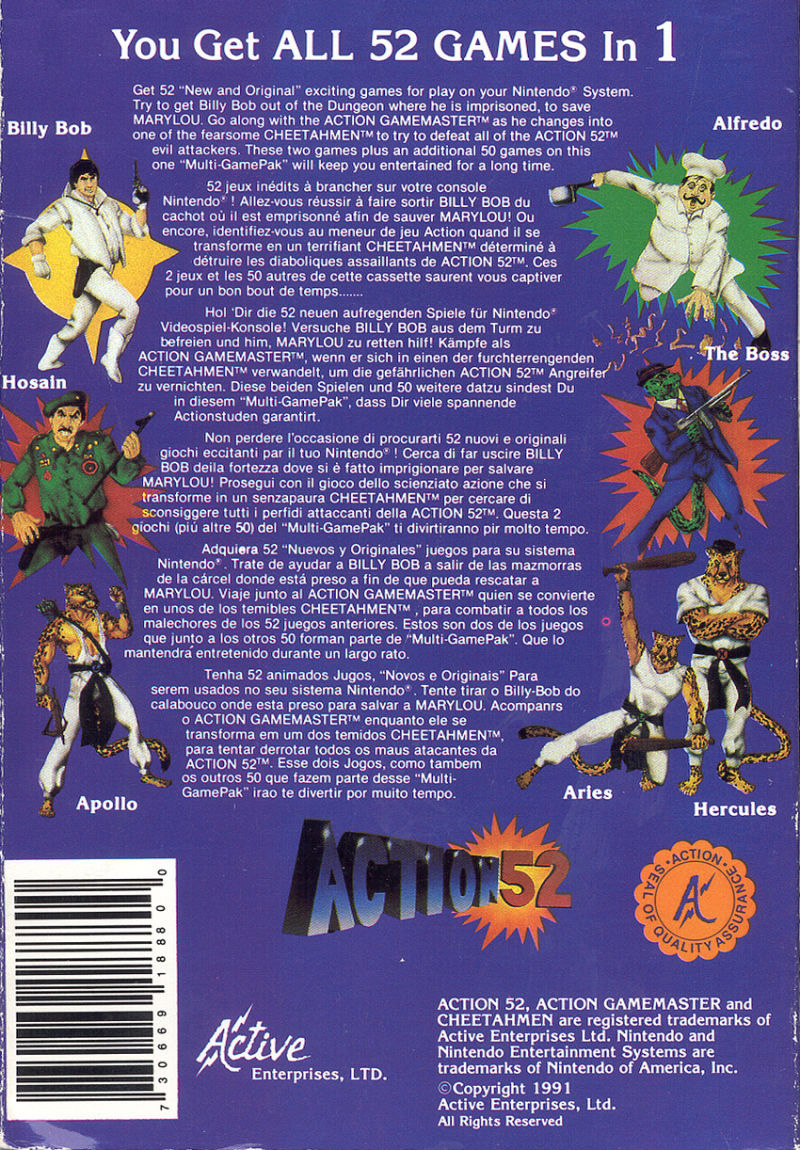 Action 52 Details - LaunchBox Games Database