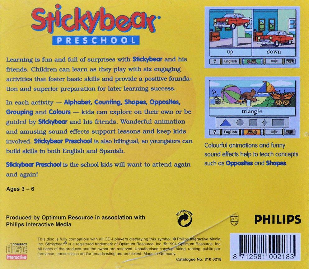 Stickybear Preschool Images - LaunchBox Games Database