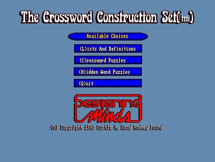 Crossword Construction Set Images - LaunchBox Games Database