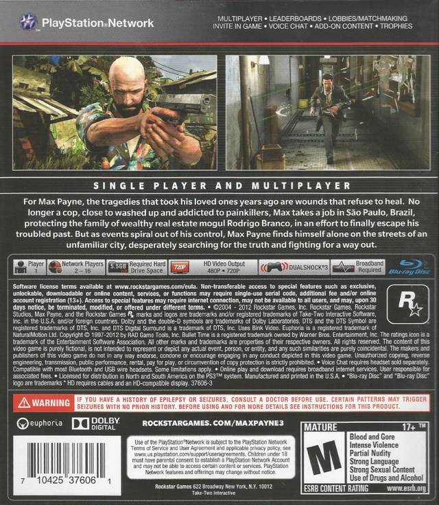 Max Payne 3 Images Launchbox Games Database