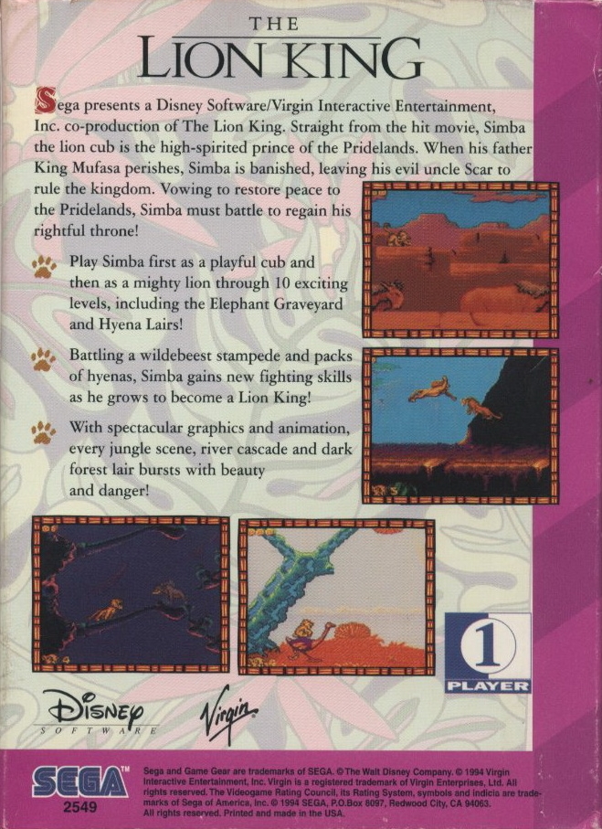 The Lion King Images - LaunchBox Games Database