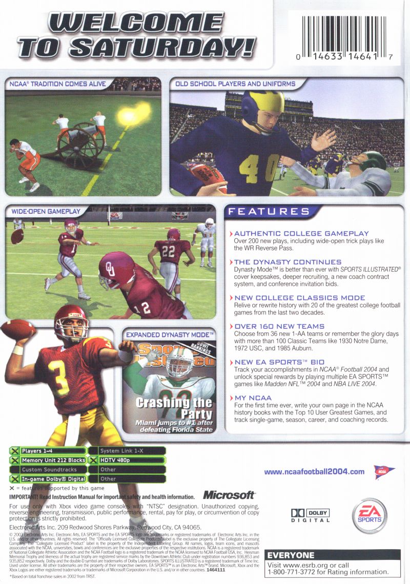 NCAA Football 2004 Images - LaunchBox Games Database