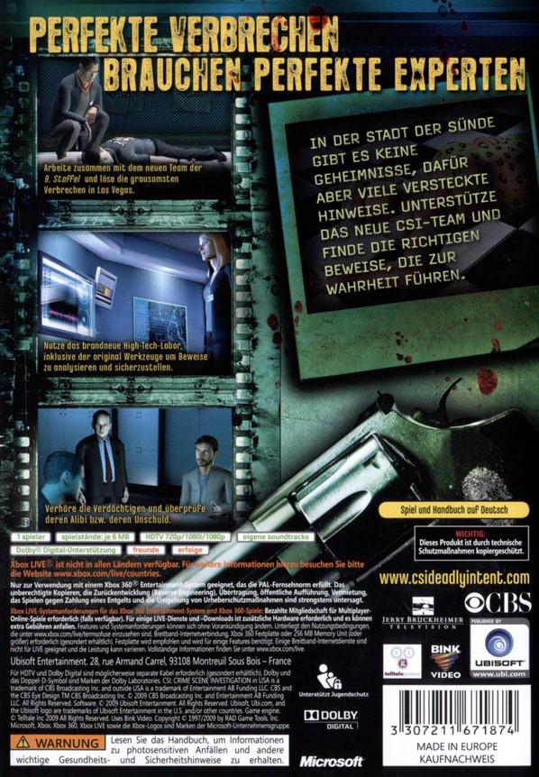CSI: Crime Scene Investigation: Deadly Intent Images - LaunchBox Games ...