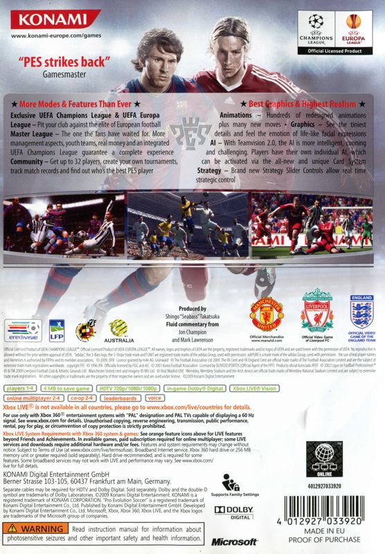 PES 2010: Pro Evolution Soccer Images - LaunchBox Games Database